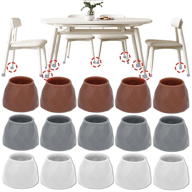 Plastic Silicone Non-Slip Table Leg Protector - Silent Noise Reduction ...