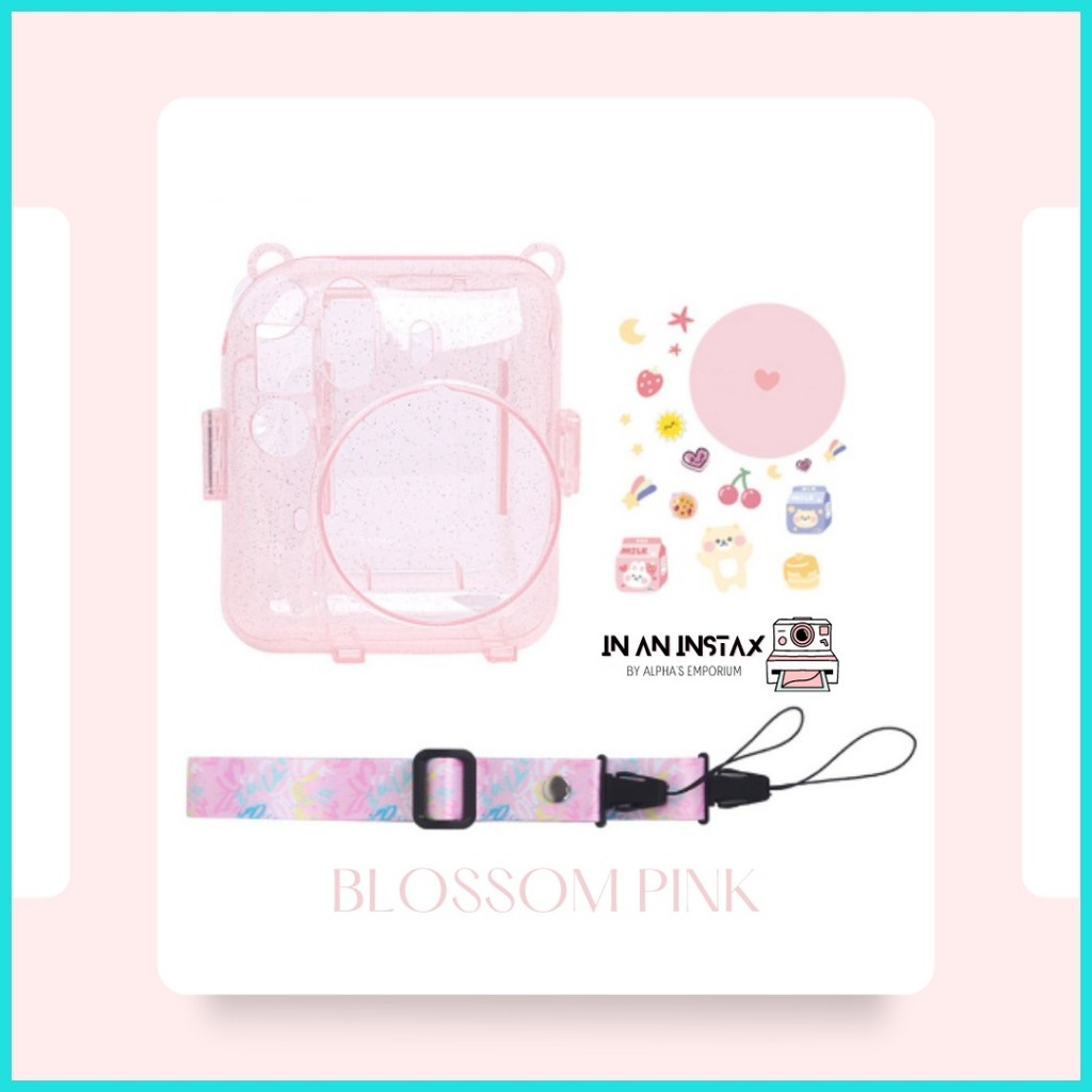 Glitter Clear Case for Instax Mini 12 with Back Pocket, FREE Decorative ...