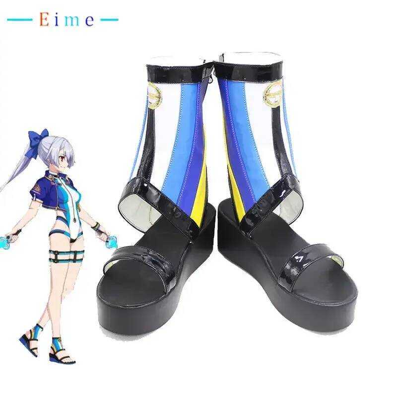 AA FGO Tomoe Gozen PU Leather Shoes Halloween Carnival Boots Game Fate ...