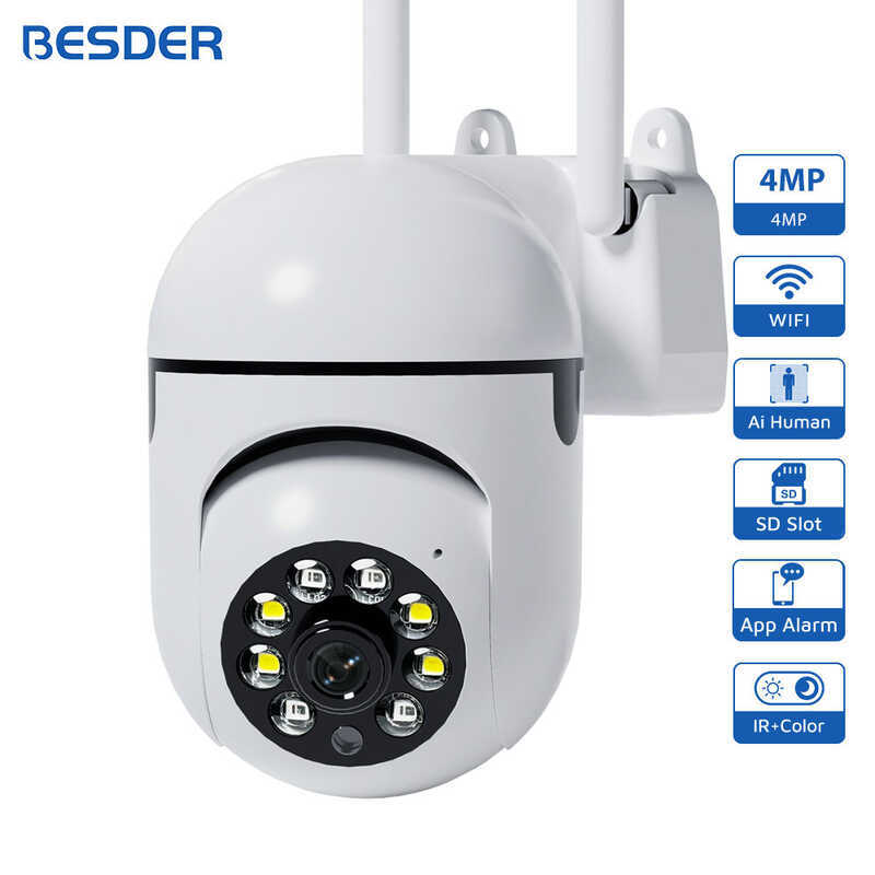 BESDER 4Mp Wireless Security Surveillance PTZ Wifi Outdoor 3Mp IP ...