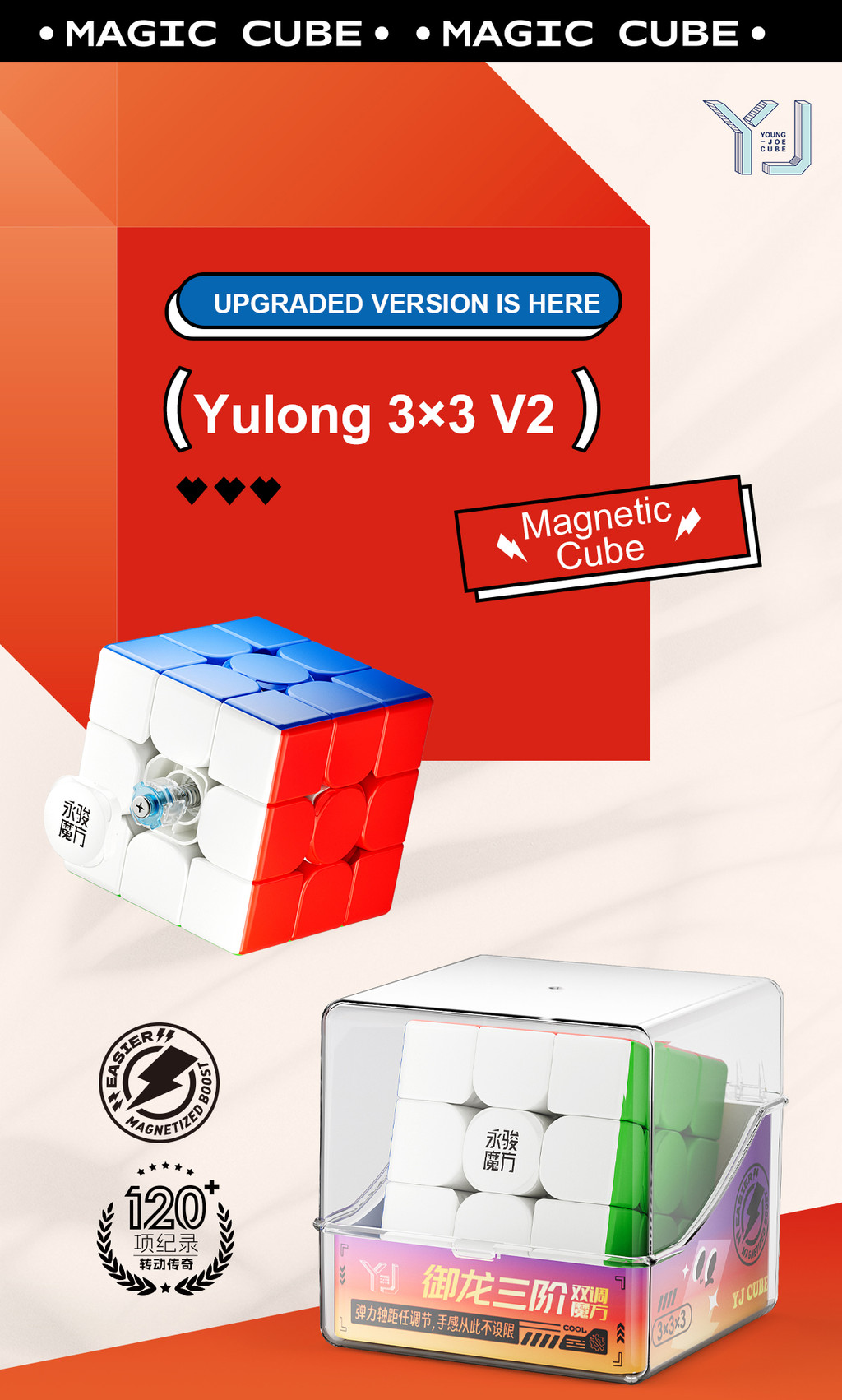 Yongjun Yulong V3M Clicky 3x3 Dual Adjustment Magnetic Cube ...