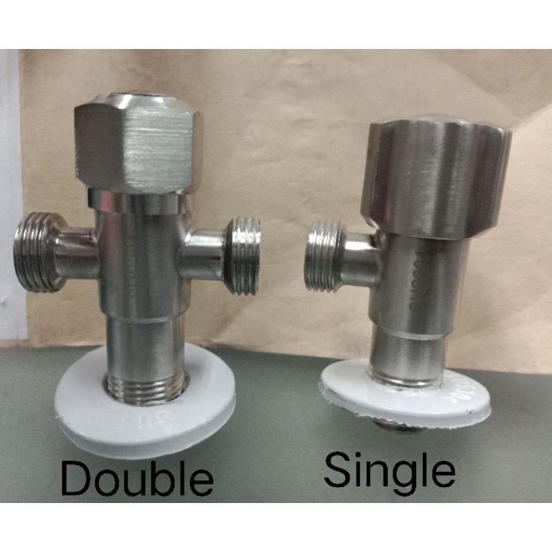 Stainless 304 Angle Valve 1/2x1/2(Single Valve &Double Valve) | Shopee ...