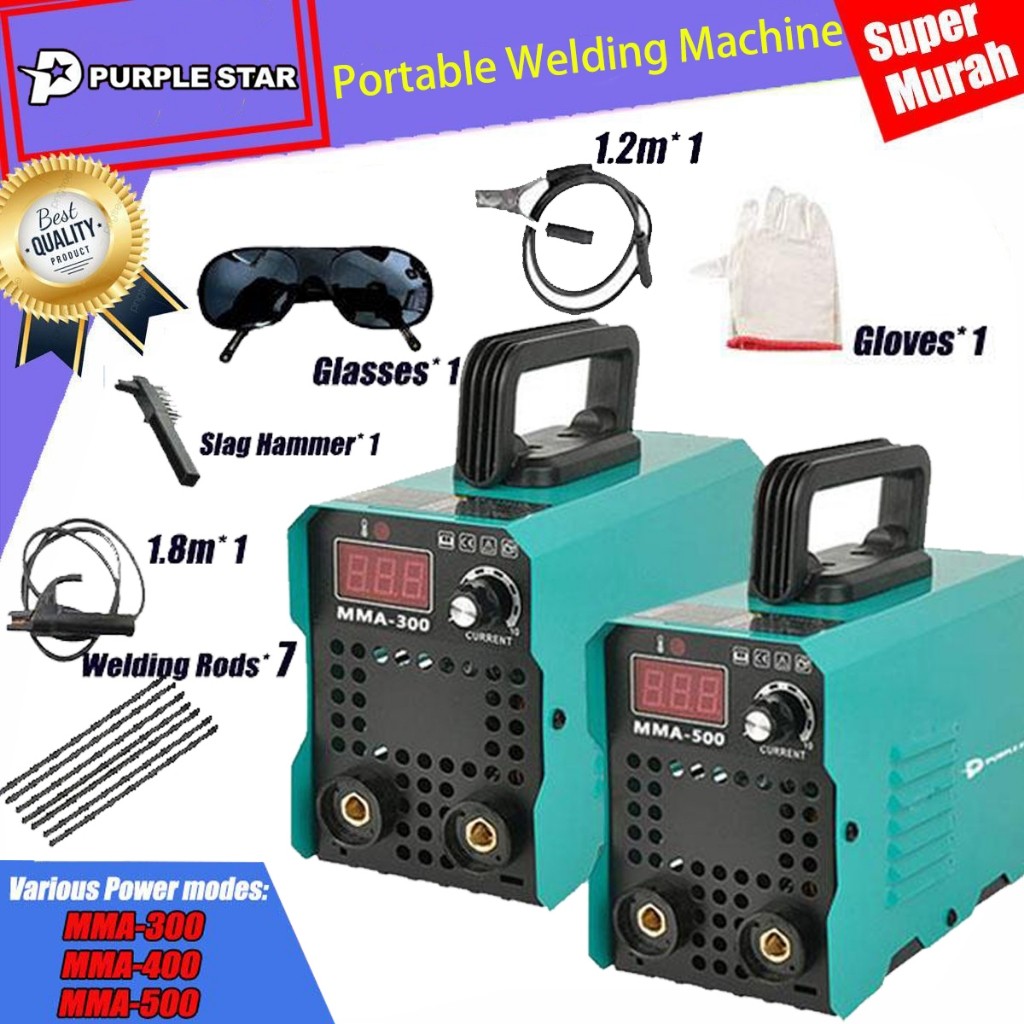 PURPLE STAR MMA-300/400/500 Inverter Welding Machine Portable IGBT Full ...