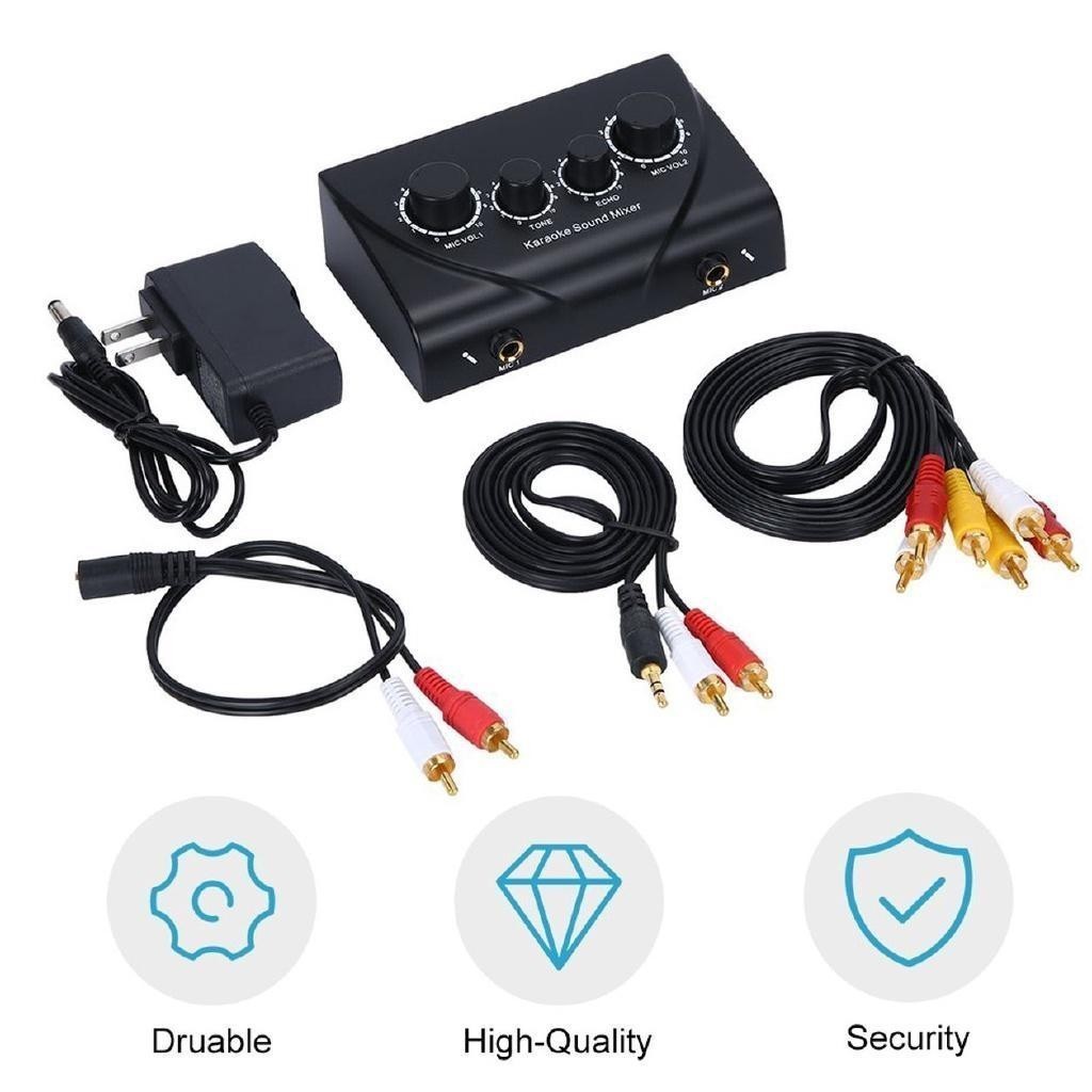 Audio Mixer Amplifier Portable Dual Mic Inputs For Amplifier ...