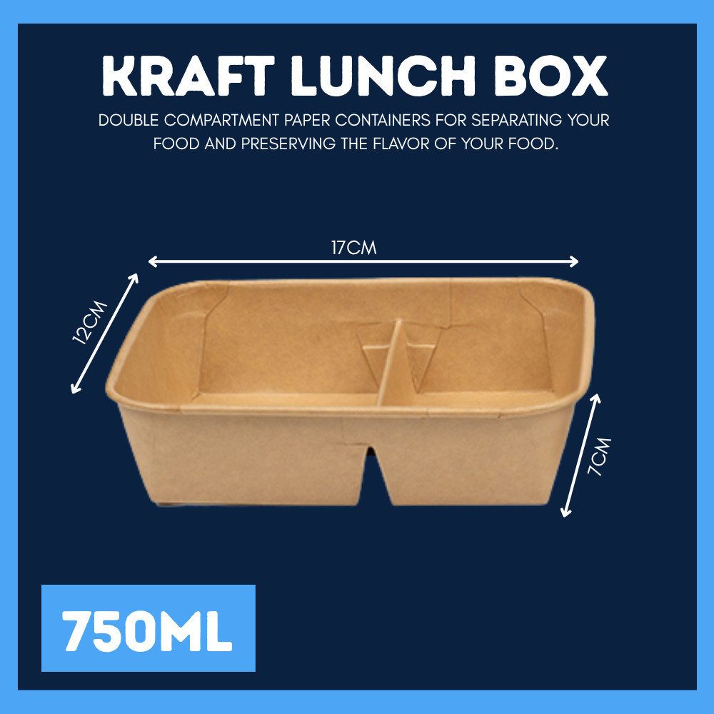 Platinum Recyclable Kraft Food Container Kraft takeout box with divider ...