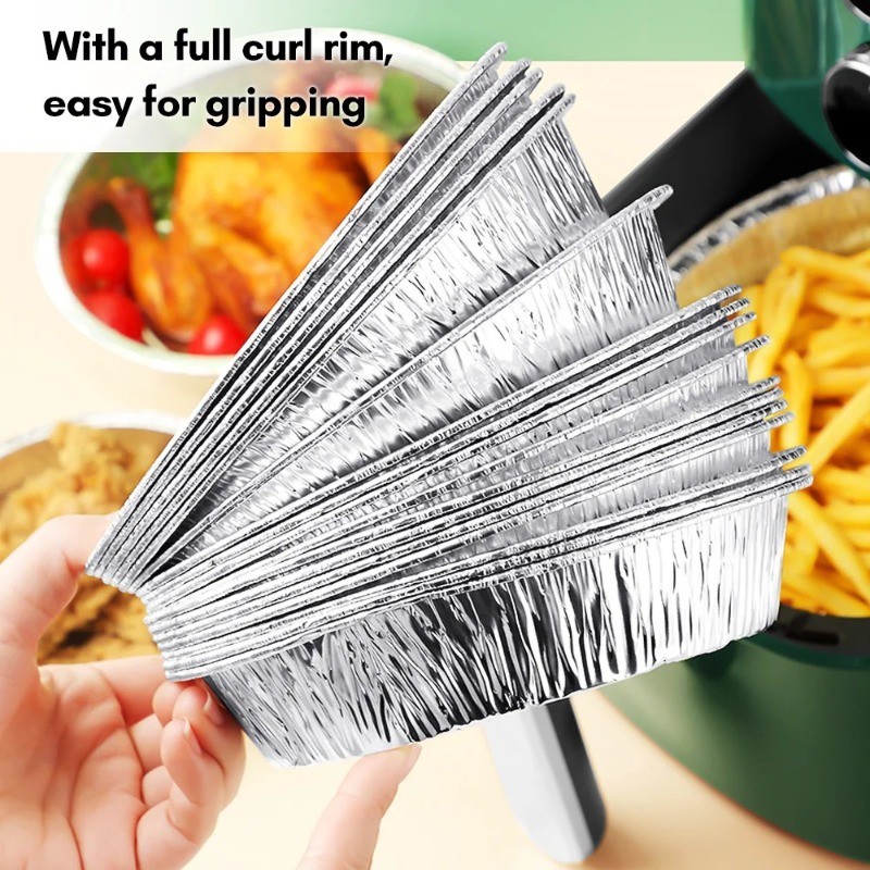 10/20/30Pcs Air Fryer Aluminum Foil Pans - High-Temperature Round Non ...