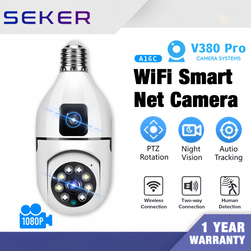 V380 Pro Bulb Camera Connect to Cellphone Auto Tracking Wireless Night ...