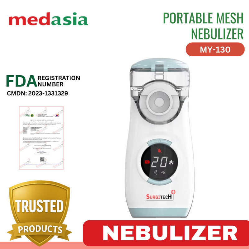 Surgitech My130-Blue Portable Mesh Nebulizer With Usb-C Rechargeable ...