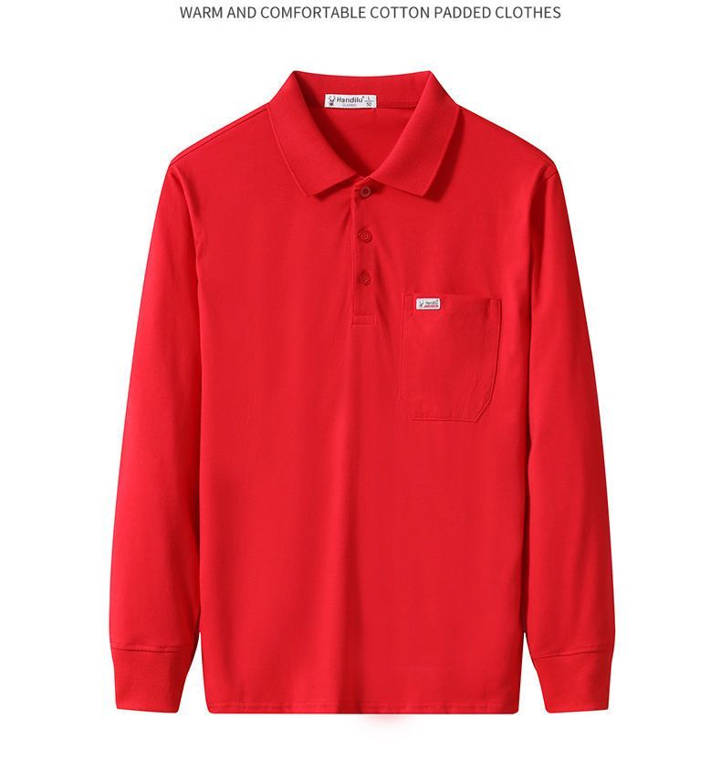 Men's Cotton Long Sleeve Polo Shirt Collared Casual T-Shirt | Shopee ...