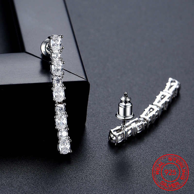 925 Sterling Silver Length 32mm Zircon Earring For Women Girls Fashion ...