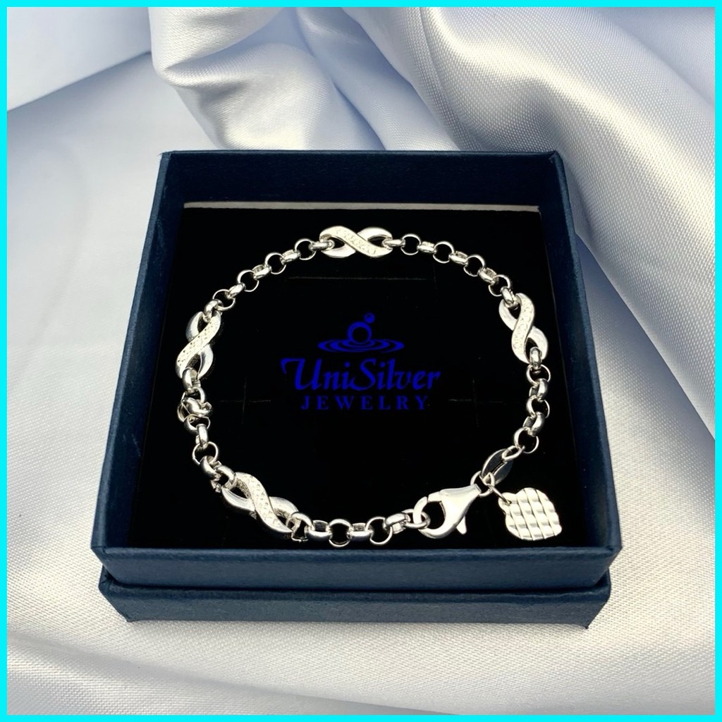 Unisilver 925 Sterling Silver Infinity Charm Bracelet (BS152-101070 ...