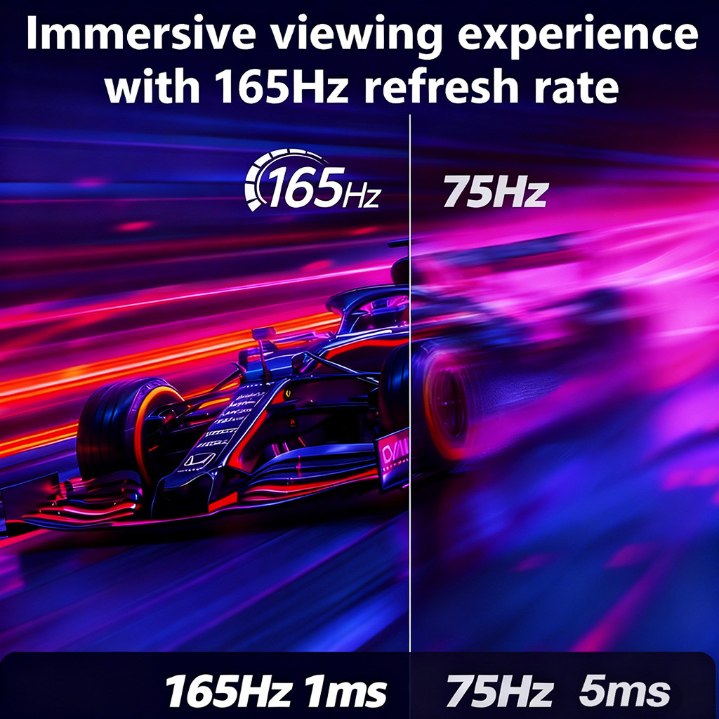 YGT 27 inch 2K Gaming Monitor 165Hz Fast IPS 1ms QHD 1440P Desktop ...