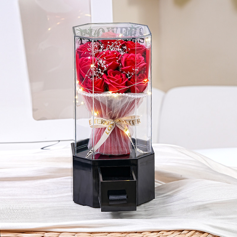 Eternal Rose Flower Gift Box Creative Music 9pcs Artificial Rose ...