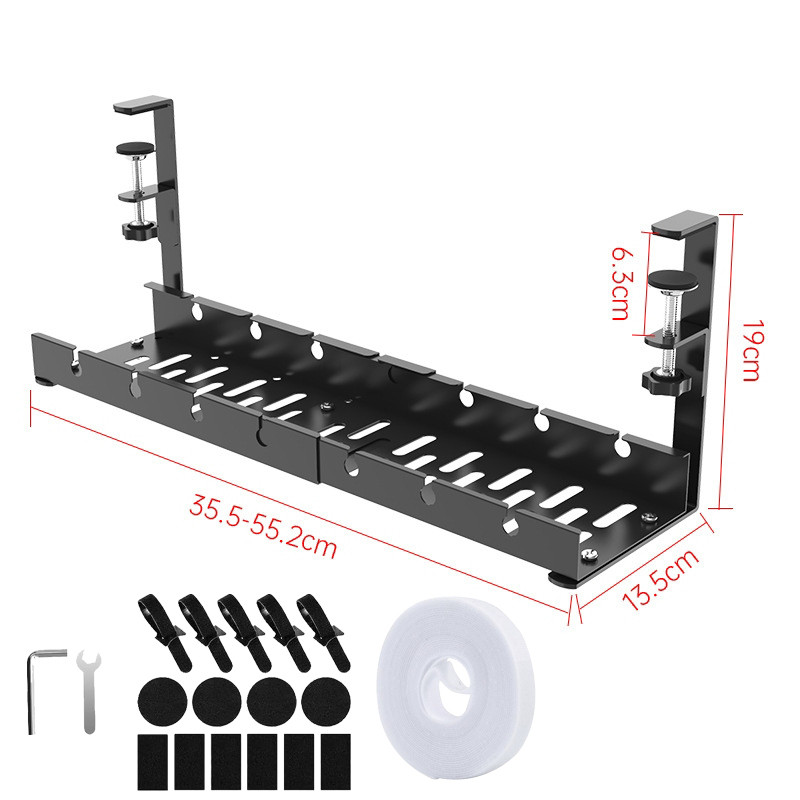 Heavy Duty Adjustable Under Desk Wire Rack Organizer NoDrill Design for ...