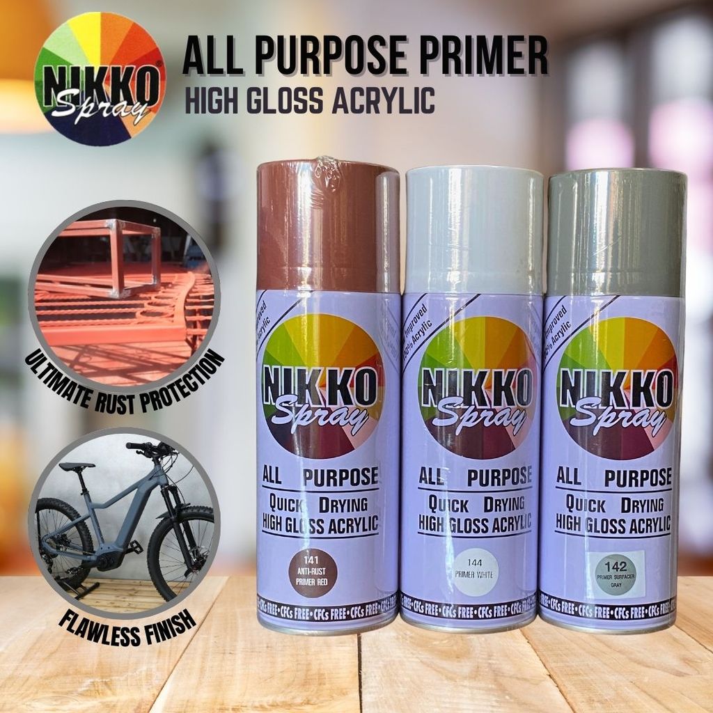 EMJ Nikko All Purpose Primer Color Anti Rust Primer Red Gray motorcycle ...