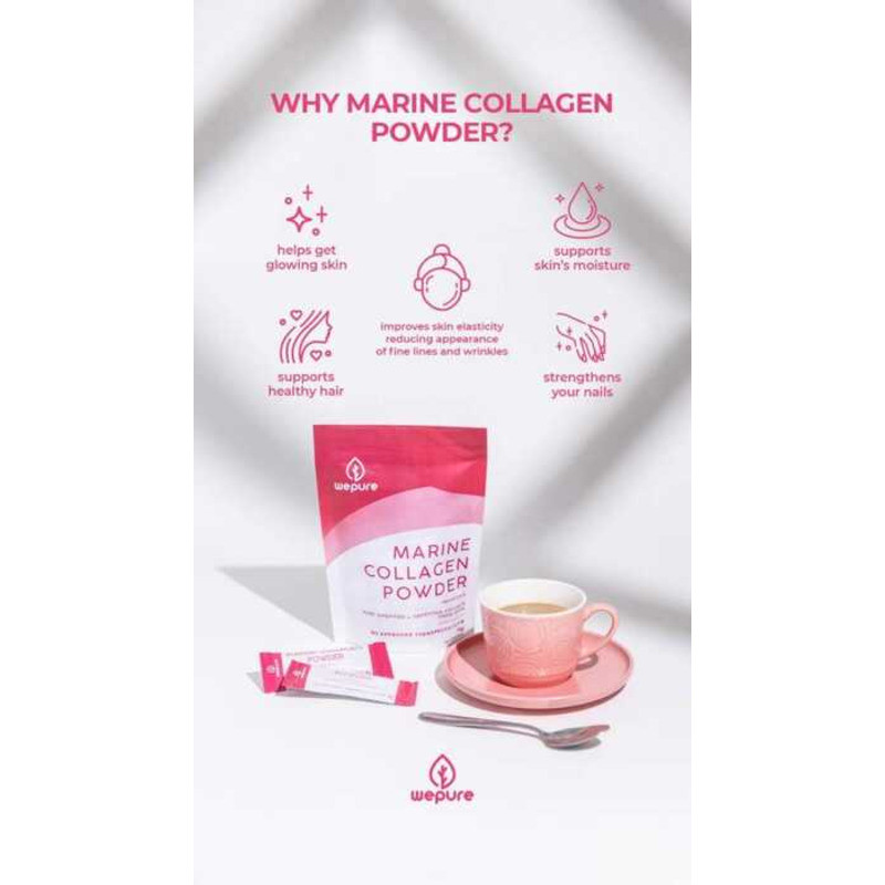Wepure Marine Powder 15 Sachets Pure Tripeptide Hydrolized Collagen ...