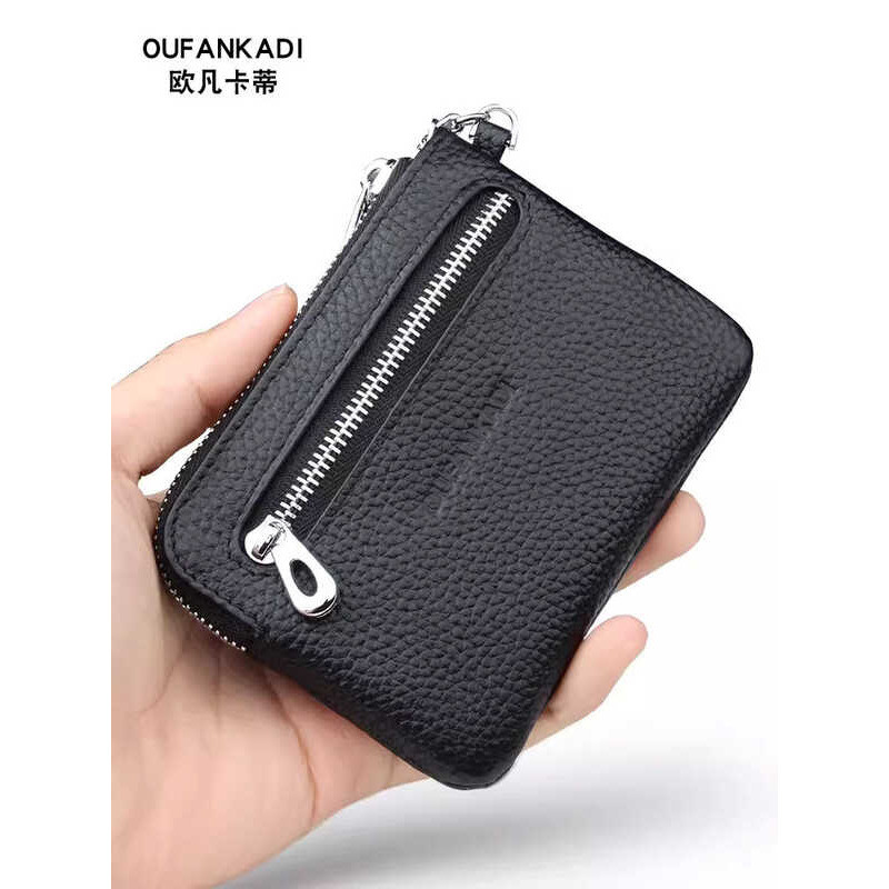Leather Mini Purse Men's Women's Key Card Wallet Hard Coin Bag Business ...
