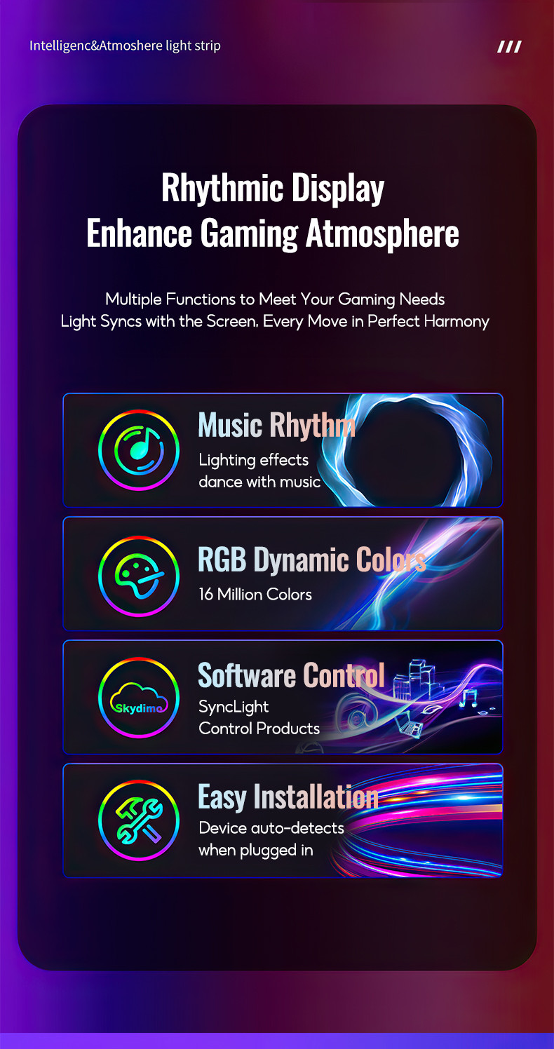 USB Computer Monitor Screen Ambient Light Backlight lamp Color Real ...