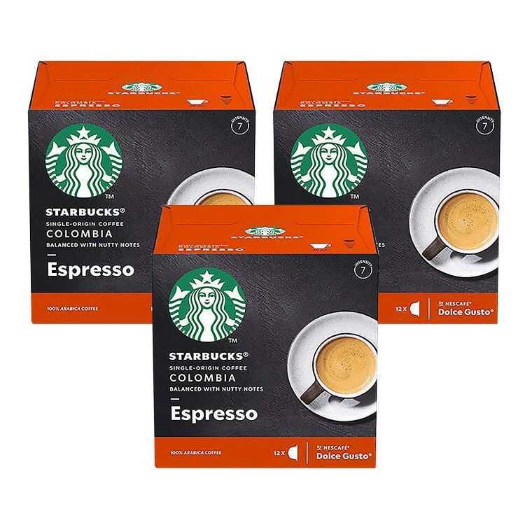Nescafe Dolce Gusto Starbucks Colombia Espresso x 3 Boxes 36 Capsules ...
