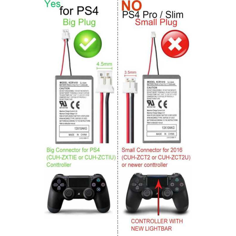 X mAh Rechargeable Battery for Sony PS Gamepad Wireless Controller USB ...