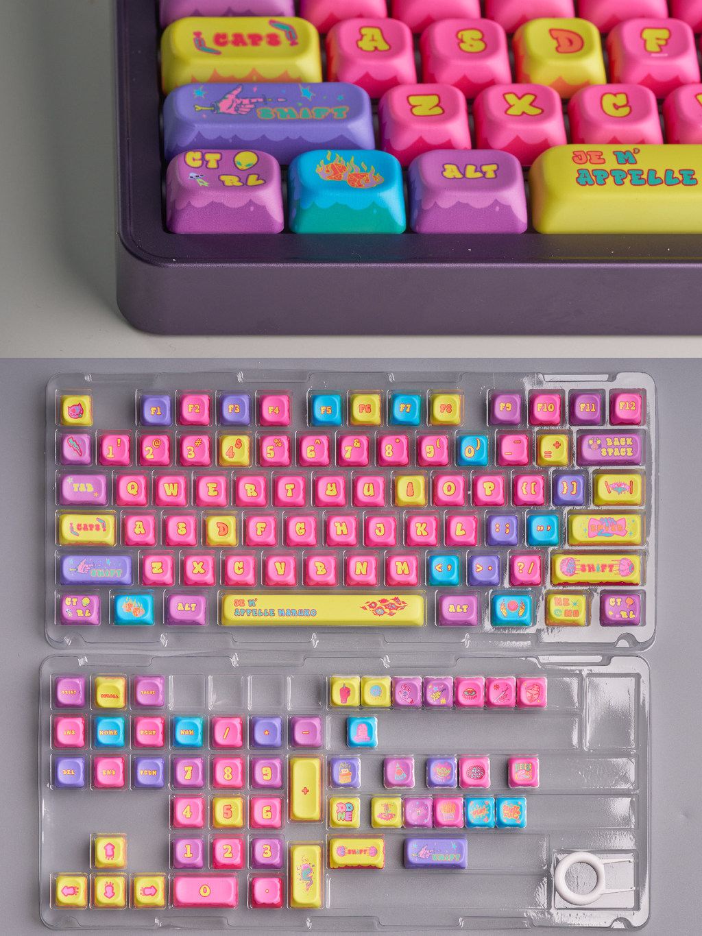 Quirky Doodle Theme 125 keys JDA Profile Spherical Keycap Set for MX ...