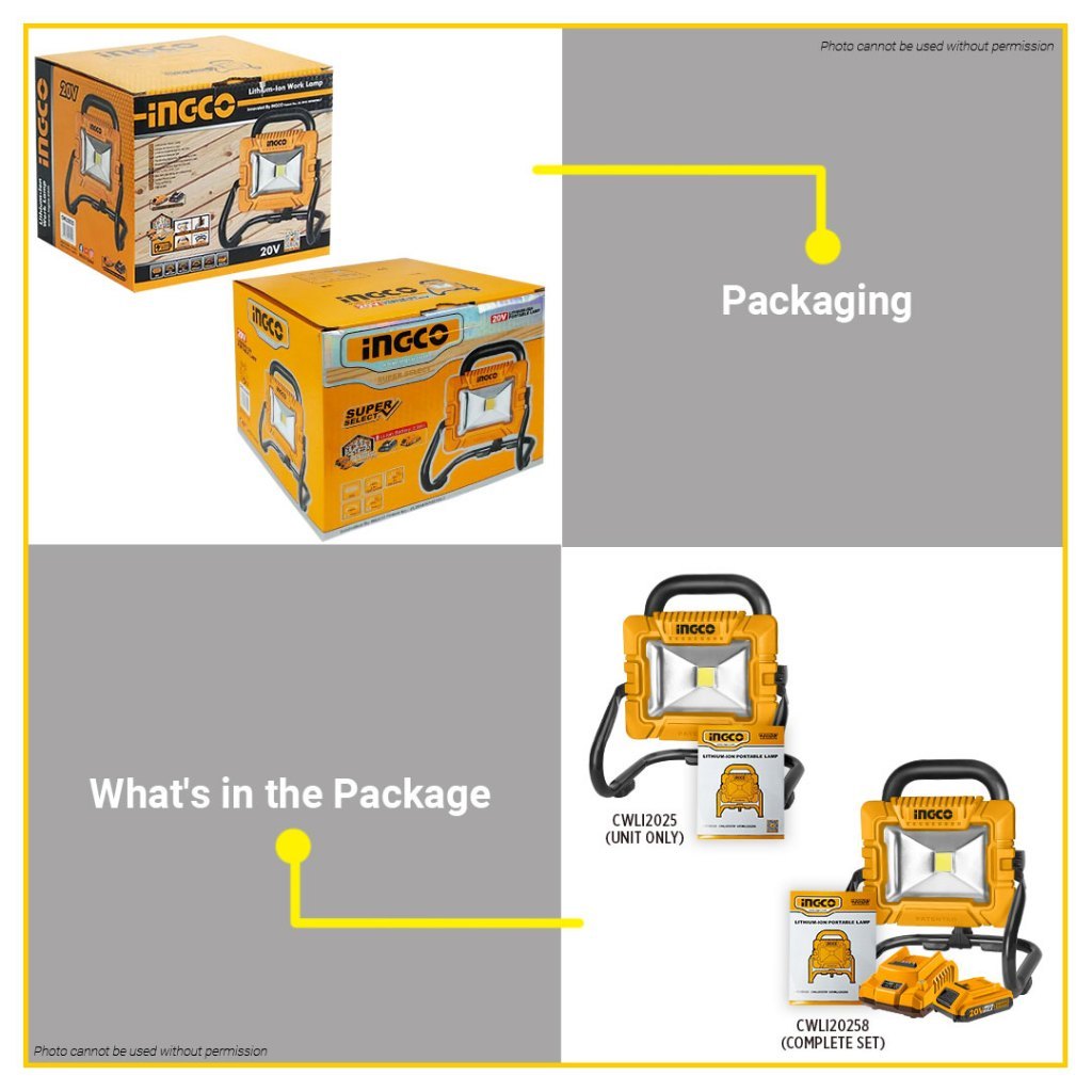 Buildmate x INGCO 20V Lithium-Ion Safety Rechargeable Cordless Work ...