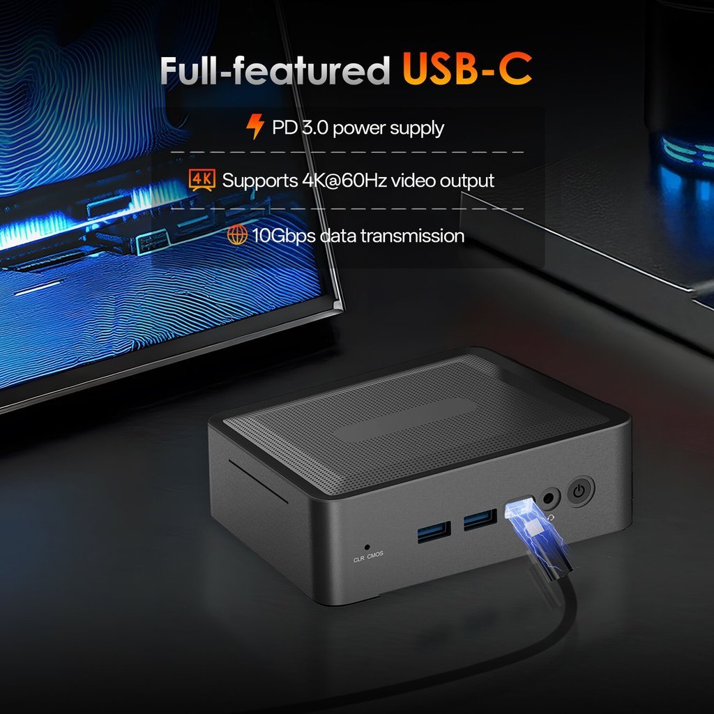 【NEW】U58 AMD Ryzen 7 5825U DDR4 M.2 2280 SSD WiFi 6 BT5.2 RJ45 2.5G ...