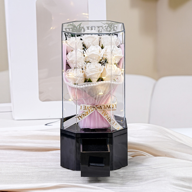 Eternal Rose Flower Gift Box Creative Music 9pcs Artificial Rose ...