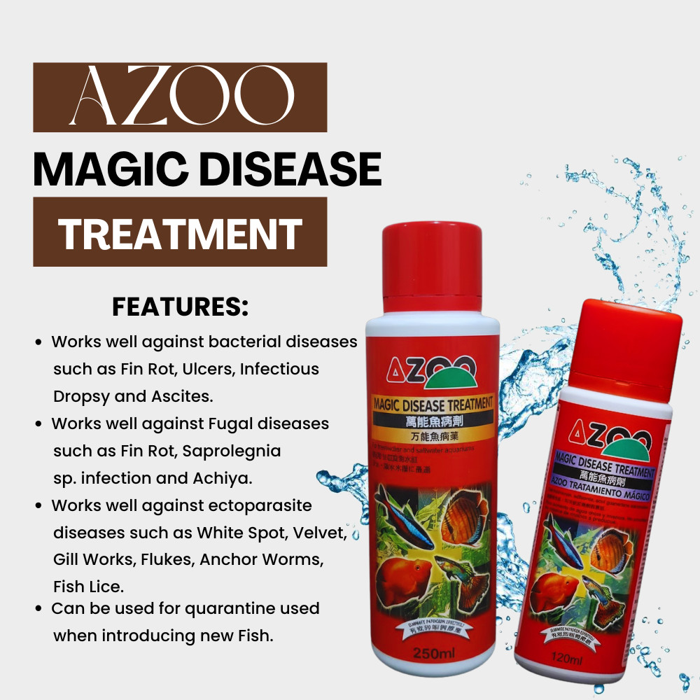 AZOO Magic Disease Treatment 120ML-250ML Fish Medication -Fin Rot ...
