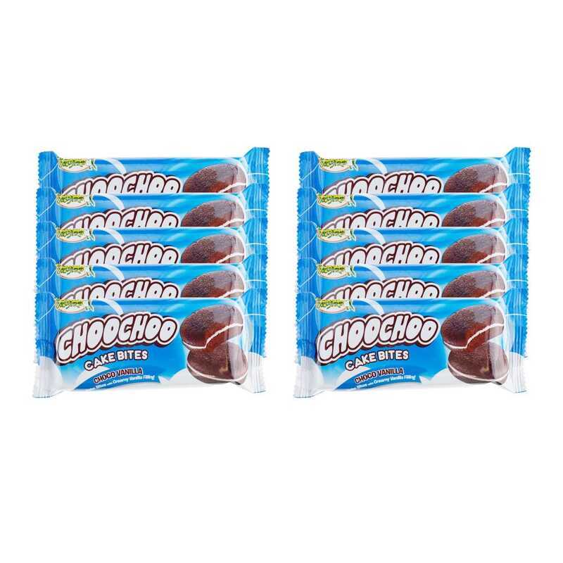 Lemon Square Choo Choo Cake Bites Choco Vanilla 38G X 10 - Pack Of 2 ...