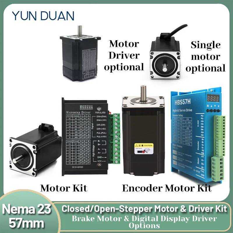 Nema 3 6 23 57 Stepper Motor Kit 1.2-3.2Nm Precise Encoder Brake Driver ...