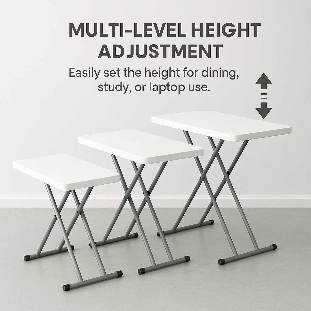 Aadjustable height folding table Portable folding table Dining table ...