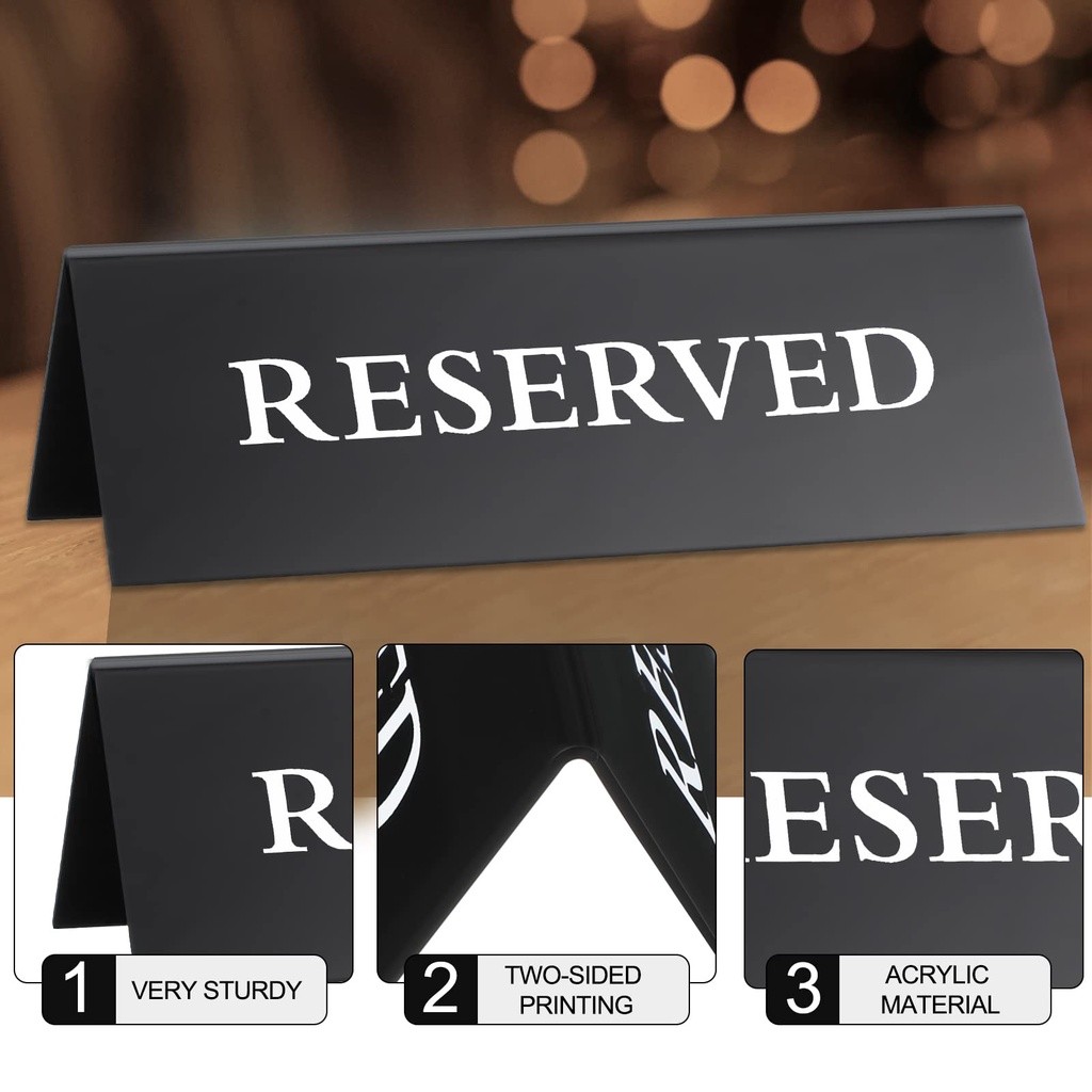 Reserved Sign Acrylic RESERVED Table Board Hotel Restaurant Reserved ...