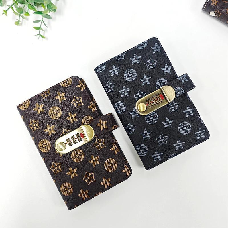 Vintage Leather Money Saving Binder with Password Lock, Anti-fall Cash ...