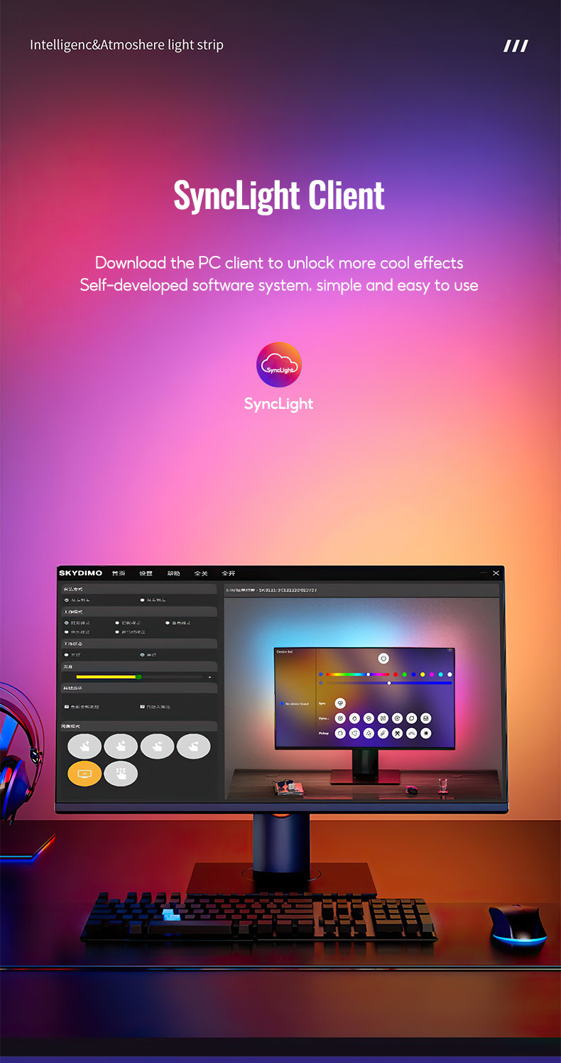 USB Computer Monitor Screen Ambient Light Backlight lamp Color Real ...