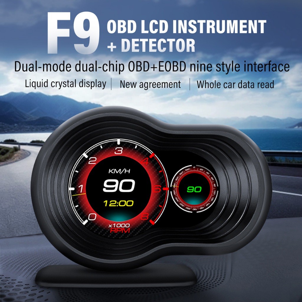 2024 New F9 Smart Obd Hud Gauge Adjustable Bracket Speedometer Hud Obd2 ...