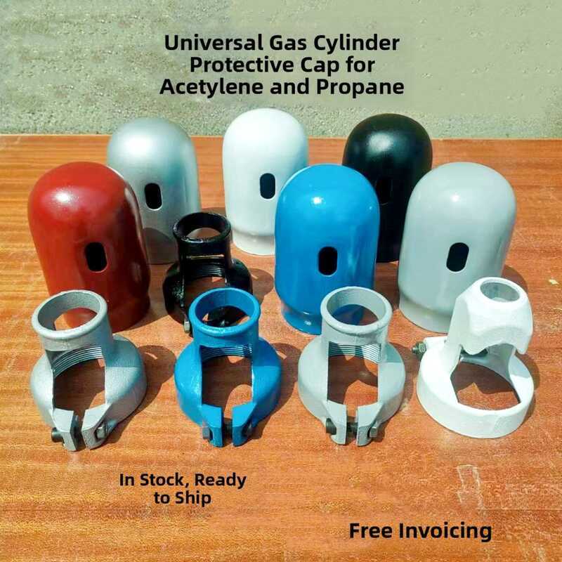 Oxygen Acetylene Cylinder Safety Cap Plastic Steel Gas Protection Lid ...