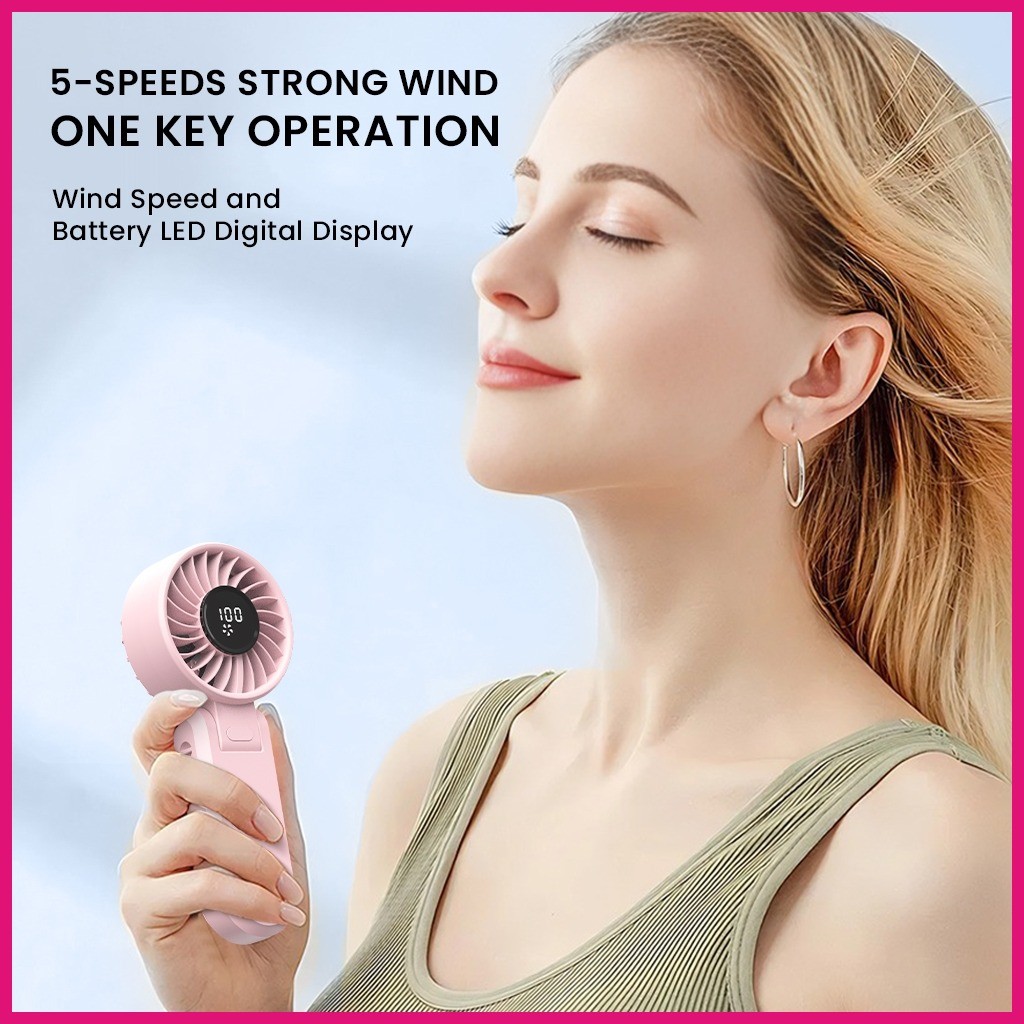 ۞ Orashare HF10 Mini Fan 4000mAh Rechargeable Fan 5 Speed Strong Wind ...