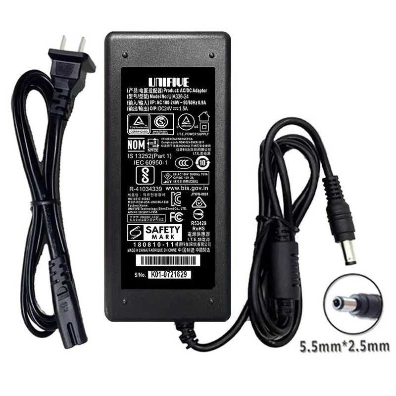 Brand new UNIFIVE Youyuan Technology DC24V1.5A Power Adapter Model ...