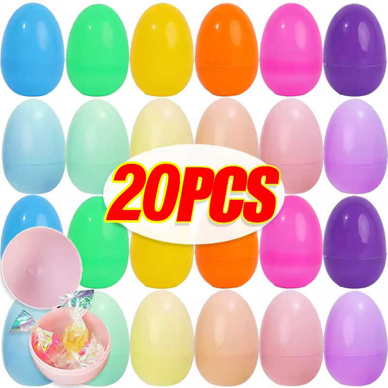 20Pcs Fillable Easter Eggs Opening Empty Plastic Egg Toys Colorful ...