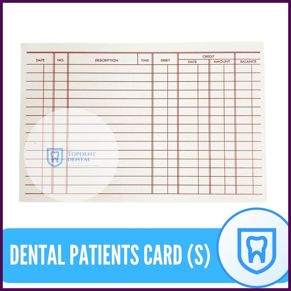 ∟ ⌚ ⇨ Dental Patient Record Card (100pcs) | Shopee Philippines