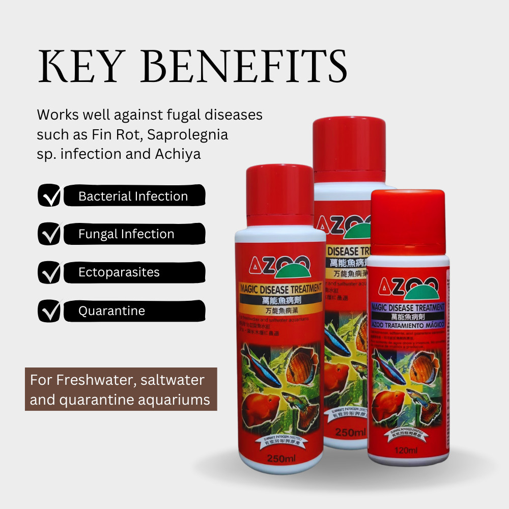 AZOO Magic Disease Treatment 120ML-250ML Fish Medication -Fin Rot ...