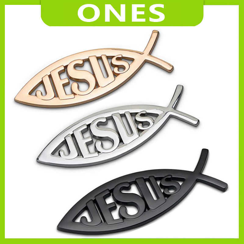 Jesus Fish Decal Sticker, 3D Car Decal Jesus Christ Religious Fish ...