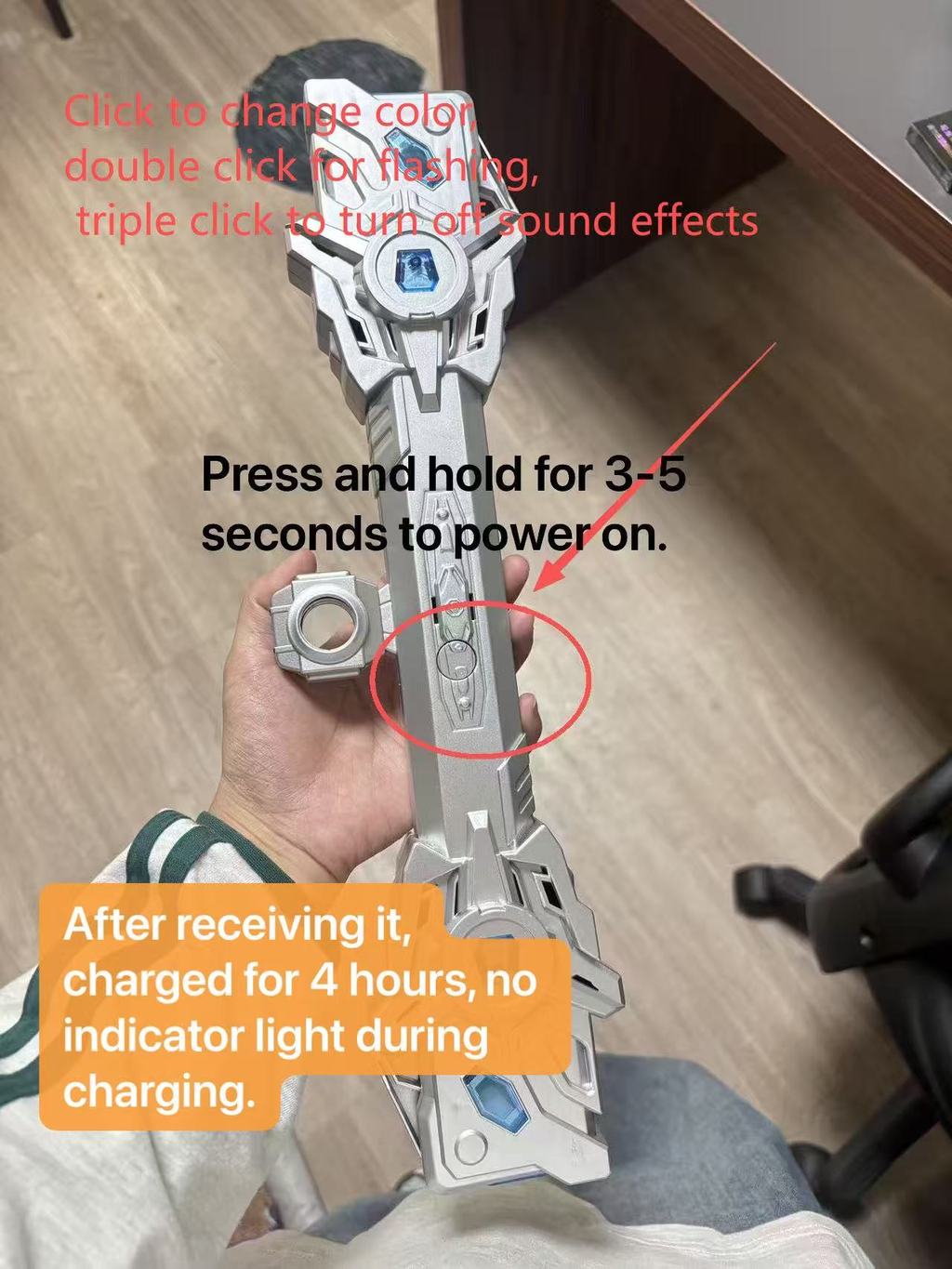 7-color Light Saber 2-side Retractable Light Sword with Sound Light USB ...