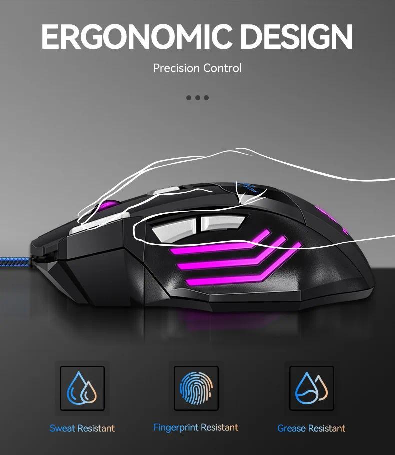 2026 NEW USB Wired Gaming Mouse 7 Button Backlit Ergonomic Mice 2400 ...