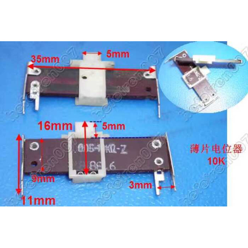 Volume linear rheostat, thin film potentiometer, slide resistor 10K ...