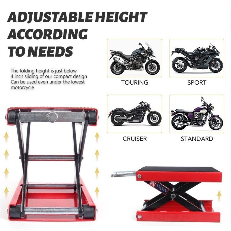 Carstorm Hydraulic Motorcycle ATV Scissor Lift Jack Crank Hoist Stand ...
