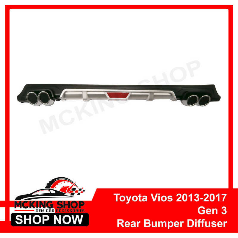 Toyota Vios Th Gen Superman Rear Bumper Lip Diffuser Light Grey C ...