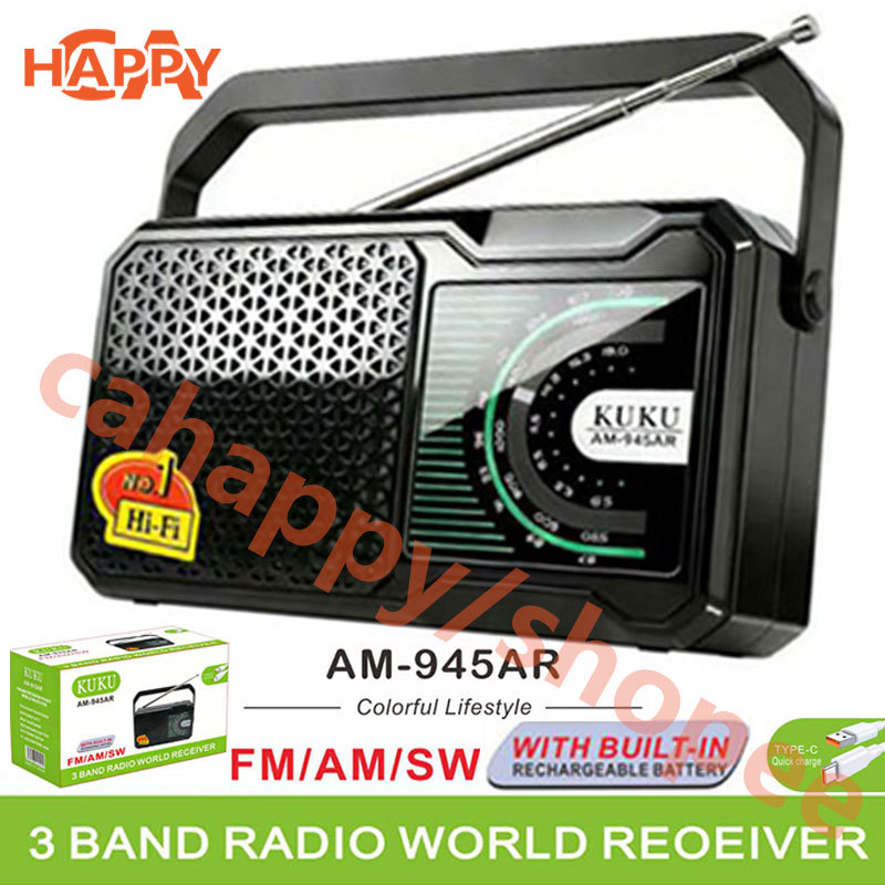 Portable Rechargeable Raddio AM/FM/SW 3 BAND RADIO World Receiver ...