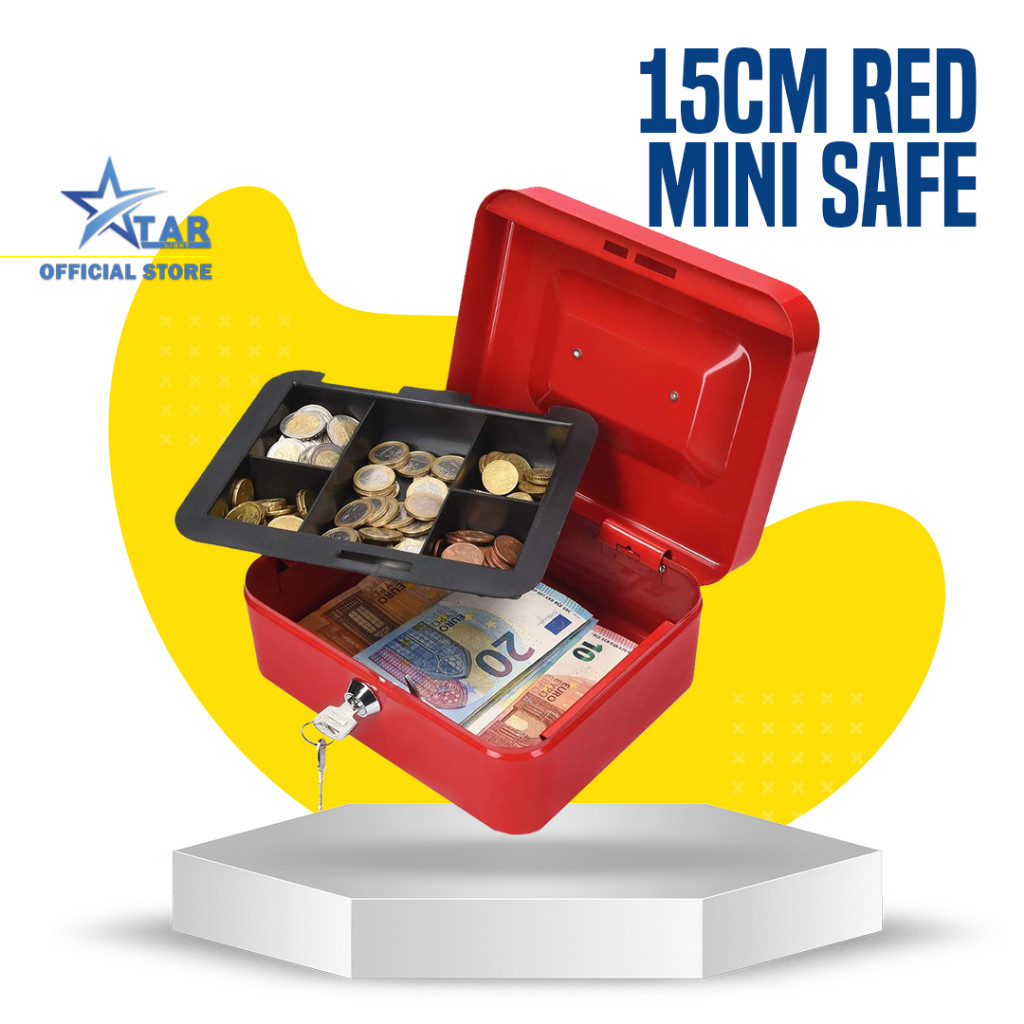 Portable Steel Cash Drawer Lockable Cash Coin Money Organizer Security ...